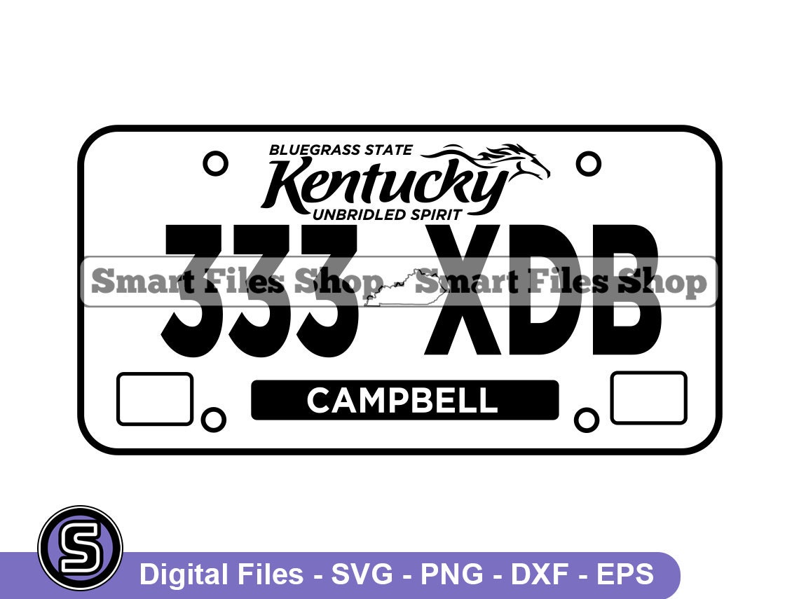 Kentucky Licence Plate Svg Kentucky Svg Driving Svg Driver - Etsy