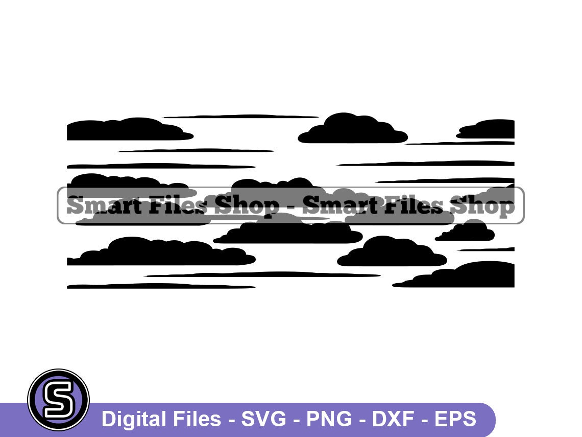 Cloudy Sky Svg Clouds Svg Sky Svg Clouds Dxf Clouds Png | Etsy