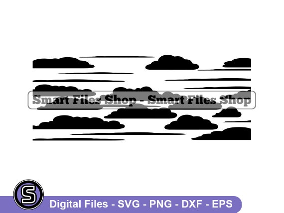 Cloudy Sky Svg Clouds Svg Sky Svg Clouds Dxf Clouds Png | Etsy
