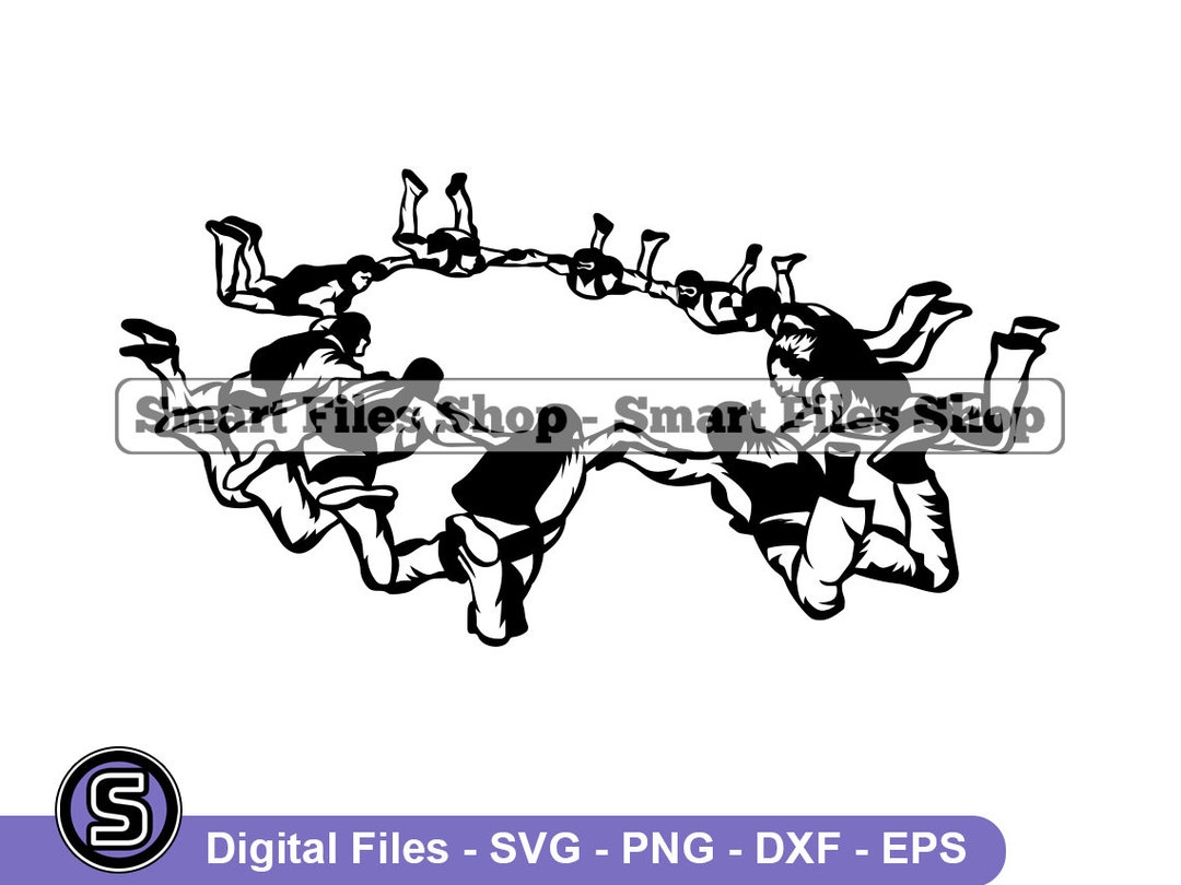Skydiving SVG, Parachute Jumping SVG, Extreme Sport Svg, Skydiving Dxf ...