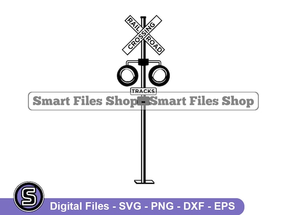 Railroad Crossing Sign SVG Train Sign Svg Railroad Sign Dxf - Etsy UK