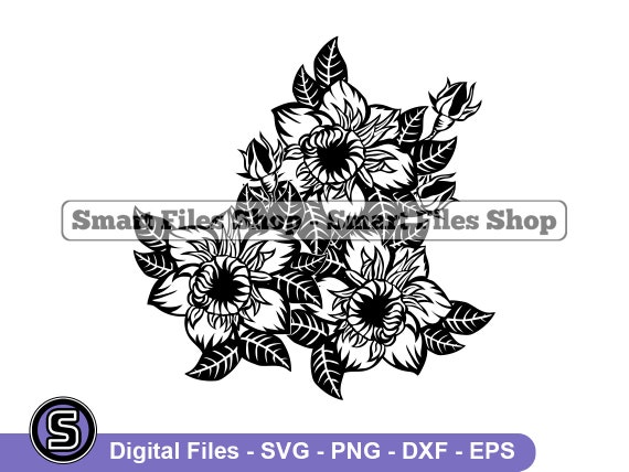 Flowers Svg Flowers Svg Decorative Svg Floral Svg Flowers - Etsy