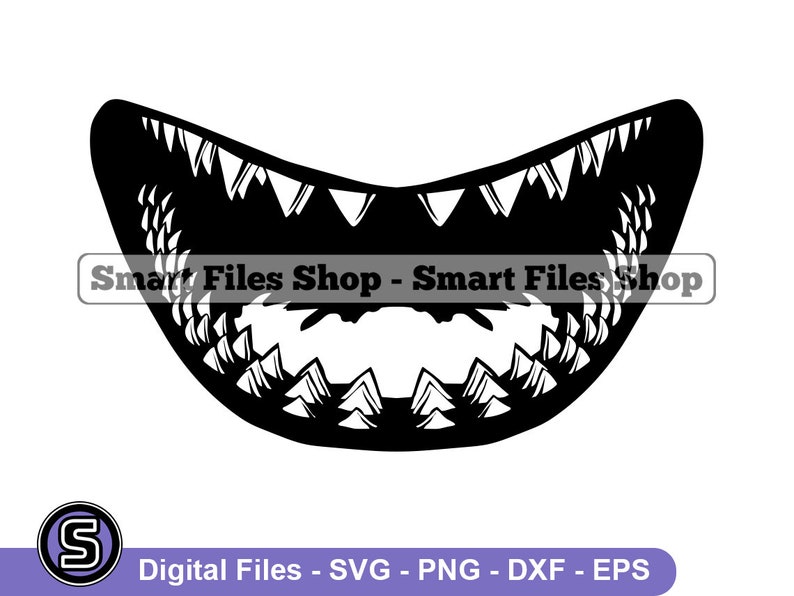 Shark Teeth Svg Shark Svg Great White Shark Svg Shark Dxf - Etsy