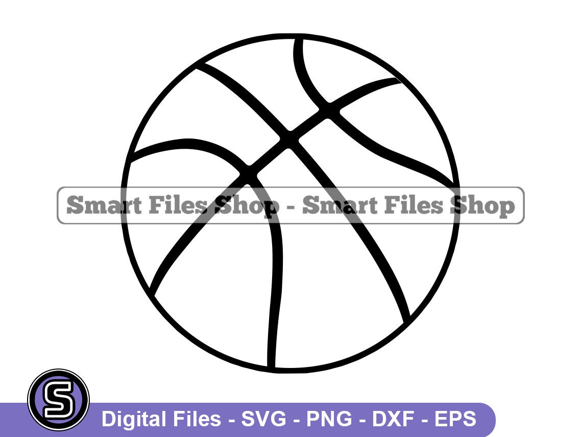 Basketball Outline Svg Basketball Svg Basketball Dxf | Etsy