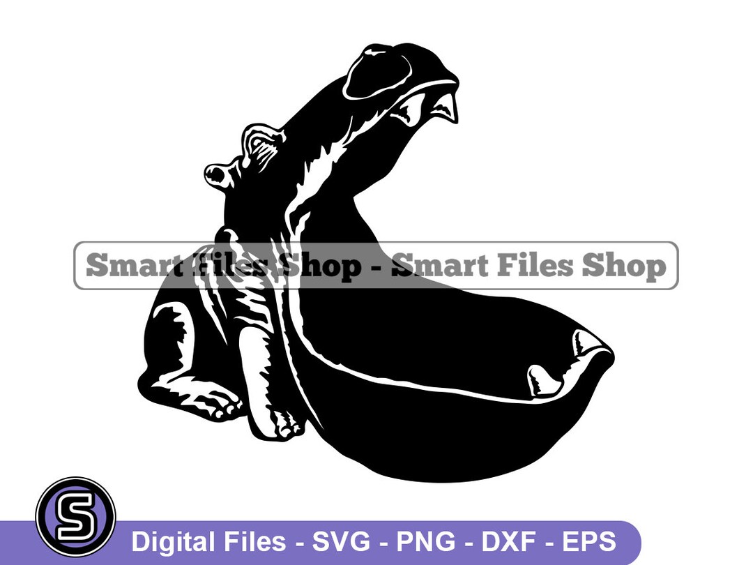 Hippo With Giant Mouth Svg, Crying Hippo Svg, Hippo Svg, Hippo Dxf ...