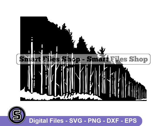 Forest 3 Svg Forest Svg Woods Svg Trees Svg Forest Dxf | Etsy