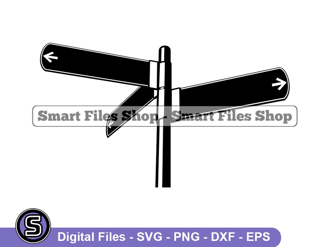 Road Direction Sign 5 Svg, Direction Svg, Arrow Direction Svg, Road ...