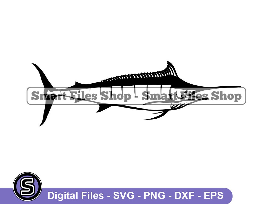 Marlin 4 Svg, Marlin Svg, Fish Svg, Fishing Svg, Marlin Dxf, Marlin Png ...