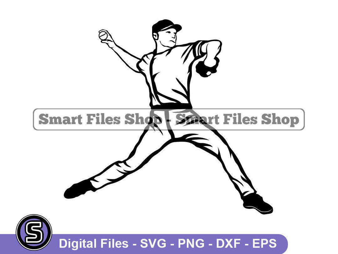Baseball Pitcher Svg, Baseball Svg, Baseball Dxf, Baseball Png ...