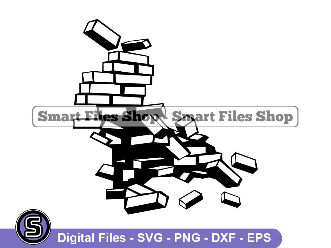 Pile of Bricks SVG, Broken Wall Svg, Debree Svg, Demolition Svg, Bricks ...