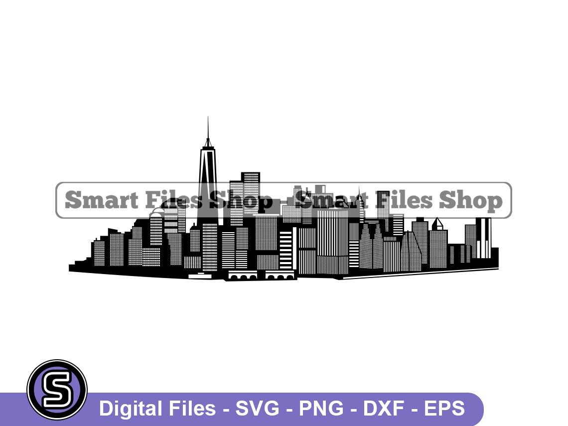 New York City Skyline 2 Svg, NYC Svg, New York Svg, Skyscrapers Svg ...