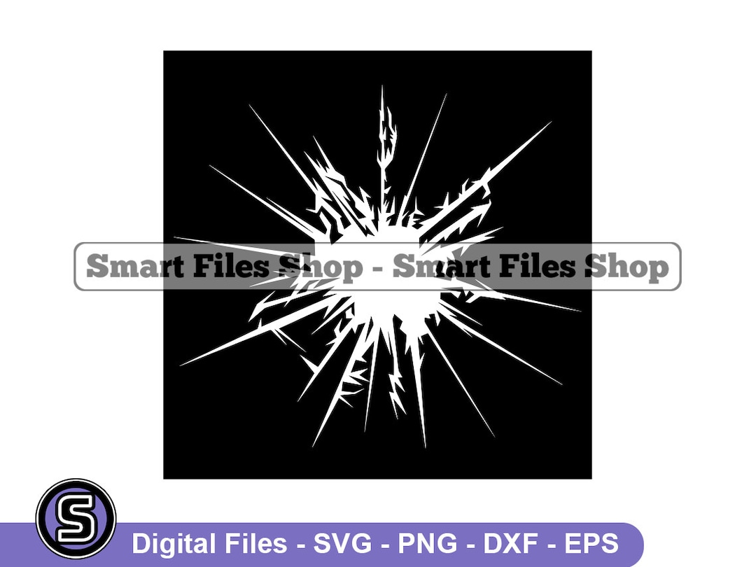 Broken Glass #2 Svg, Cracked Glass Svg, Smashed Glass Svg, Broken ...