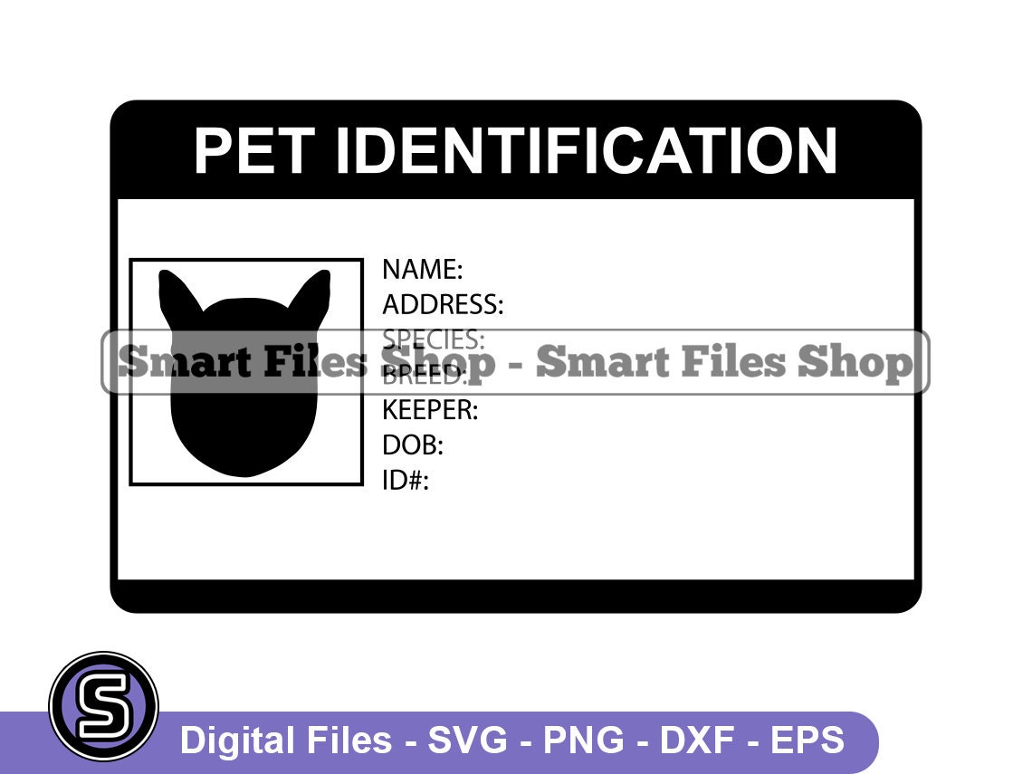 Pet ID Svg Pet Svg Animal ID Svg Pet Id Dxf Pet Id Png - Etsy