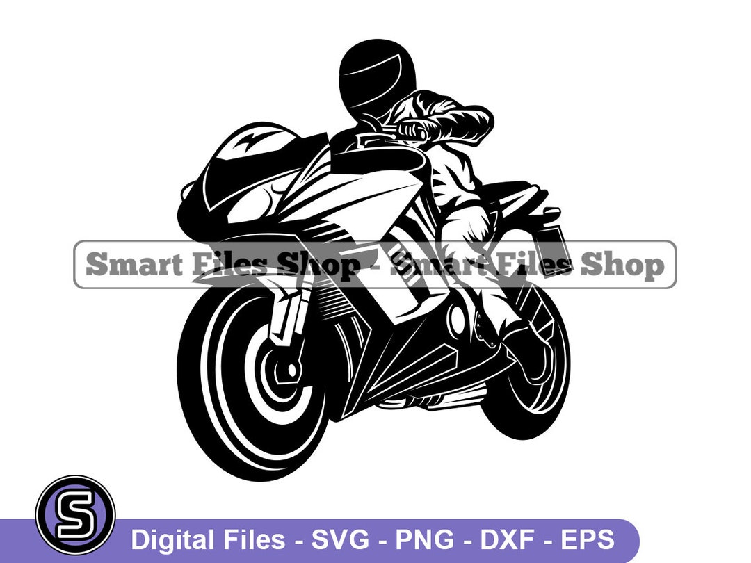 Motorcycle Rider #5 SVG, Motorcycle SVG, Biking Svg, Motorcycle Dxf ...