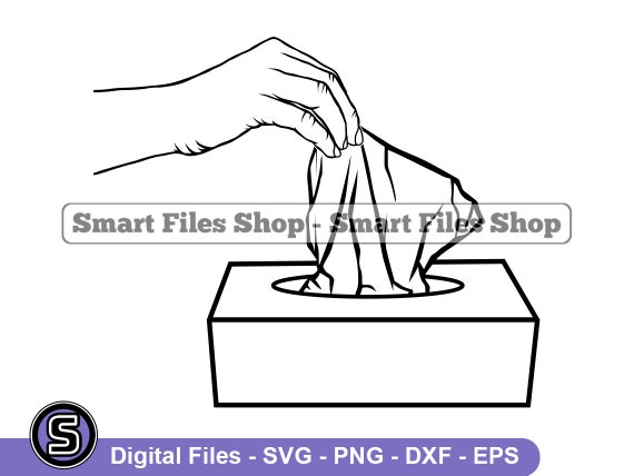 Hand Pulling Tissue From A Box Svg Tissues Svg Tissue Box | Etsy