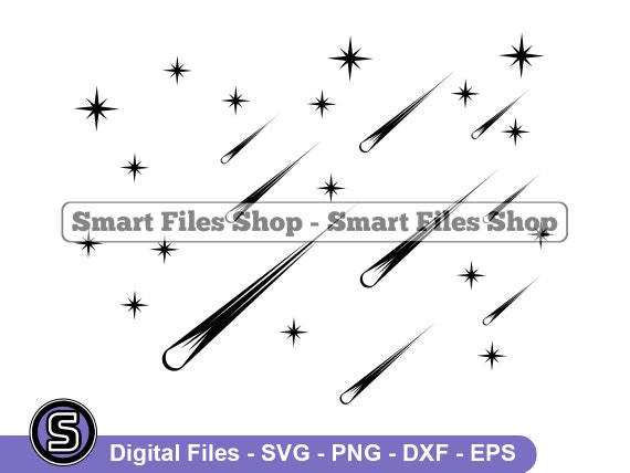 Star Shower Svg Stars Svg Comets Svg Meteoroids Svg - Etsy