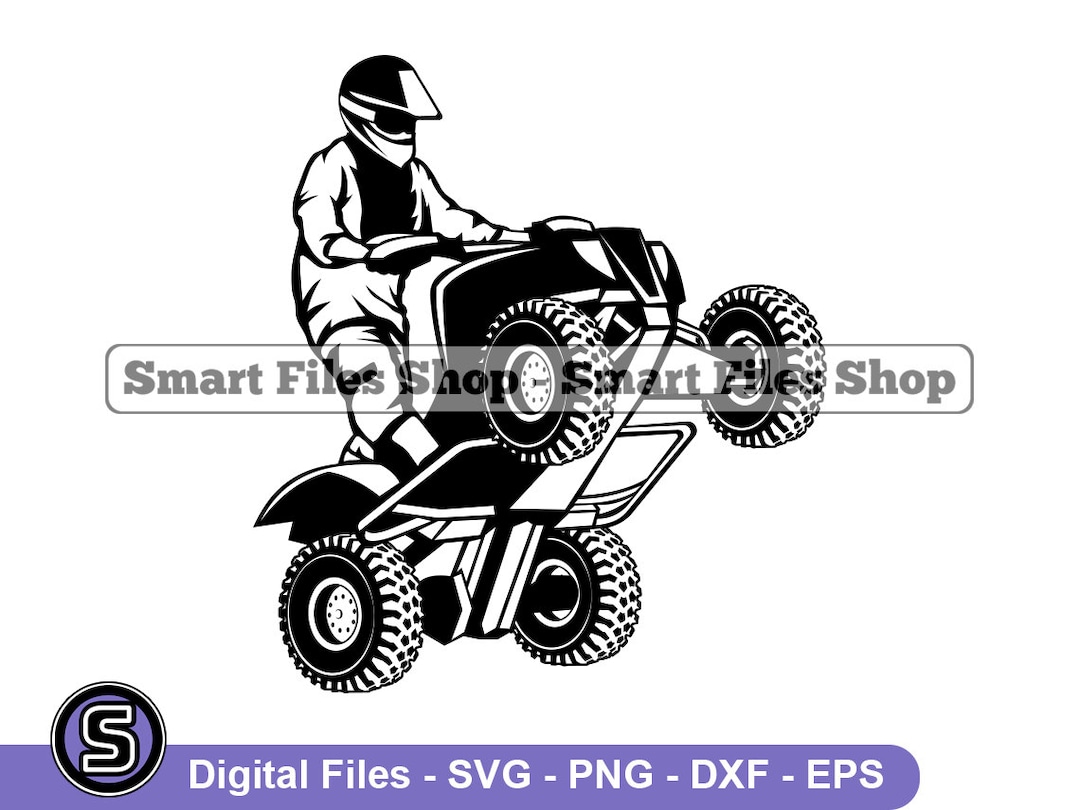 ATV Pop A Wheelie Svg, ATV Svg, 4 Wheeler Svg, 4 Wheeler Dxf, 4 Wheeler ...