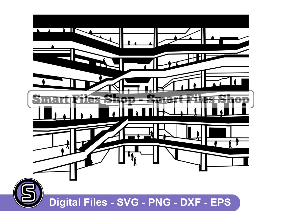 Shopping Mall 2 SVG Shopping Mall SVG Shopping Mall Dxf - Etsy