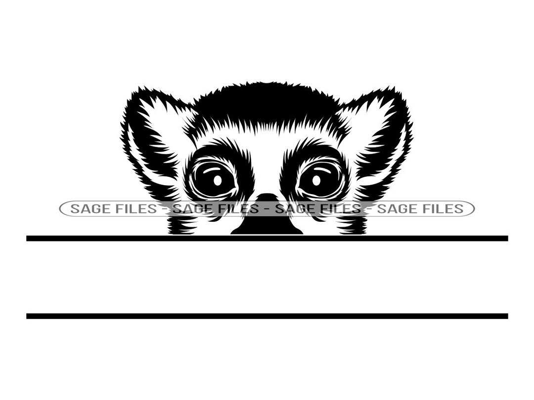 Peeking Lemur Svg, Lemur Svg, Peeking Animals Svg, Monogram Svg, Lemur ...