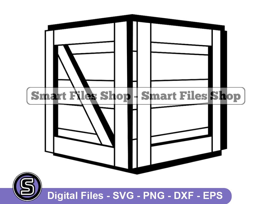 Wooden Crate SVG, Wood Crate SVG, Wooden Box SVG, Wooden Crate Dxf ...