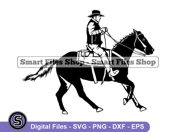 Cowboy Riding Horse 6 Svg Cowboy Svg Rancher Svg Cattle - Etsy