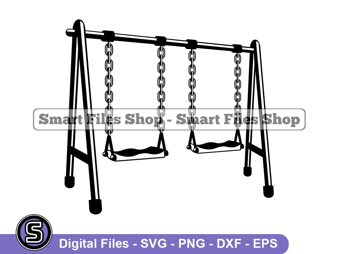 Playground Swings Svg Children Svg Playground Svg | Etsy