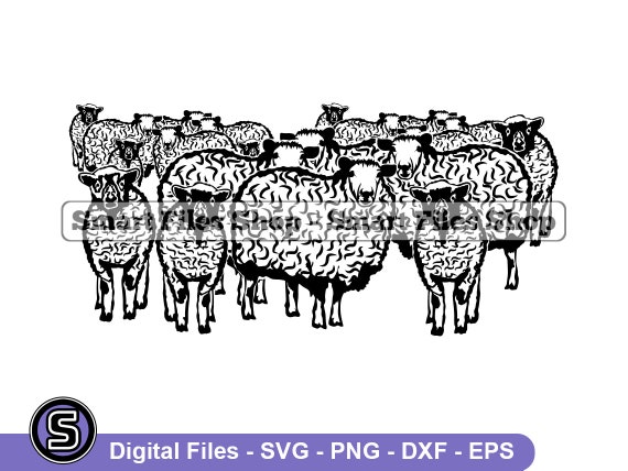 Herd of Sheep Svg Sheep Svg Shepherd Svg Farm Animals Svg - Etsy