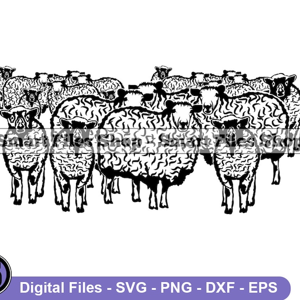 Shepherd With Sheep Svg - Etsy