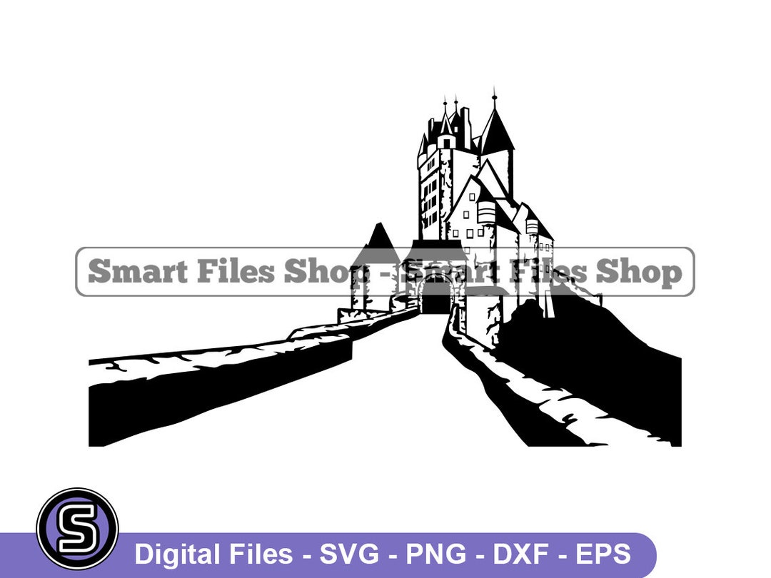 Castle on A Cliff Svg, Castle Svg, Fortress Svg, Castle Dxf, Castle Png ...