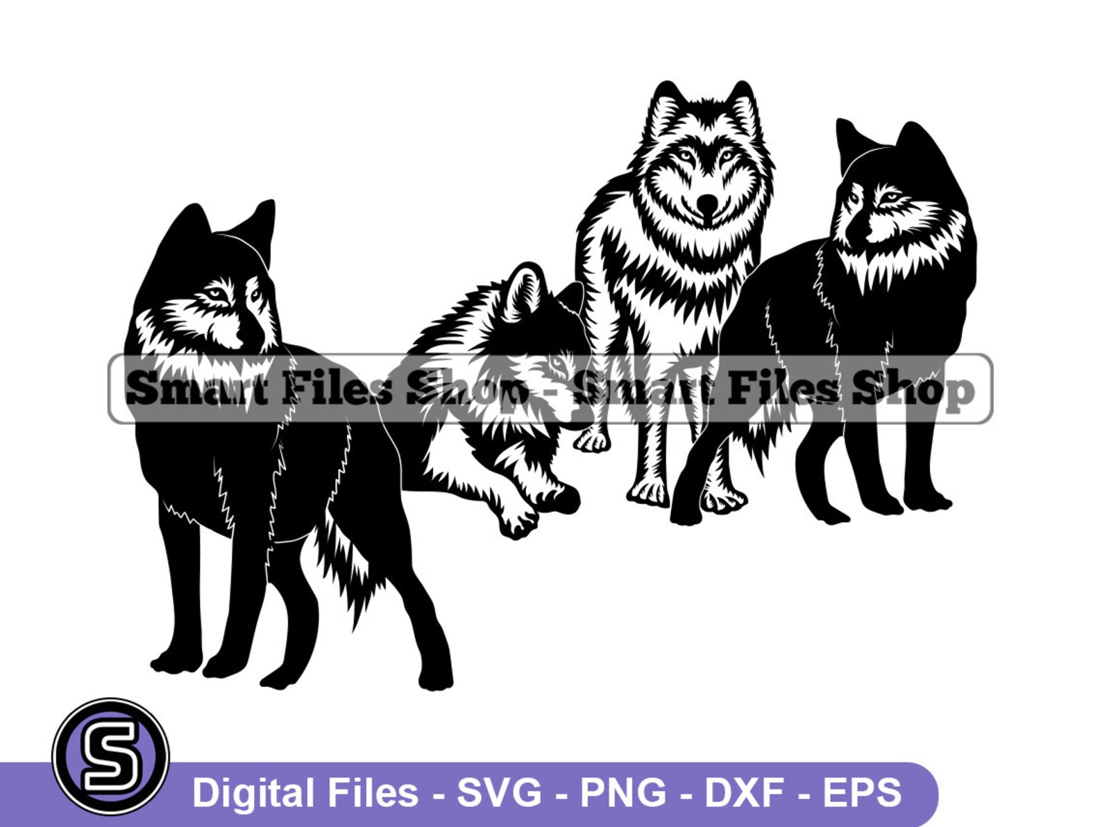 Wolf Pack 4 Svg, Wolf Svg, Wolves Svg, Forest Creatures Svg, Wolf Pack ...