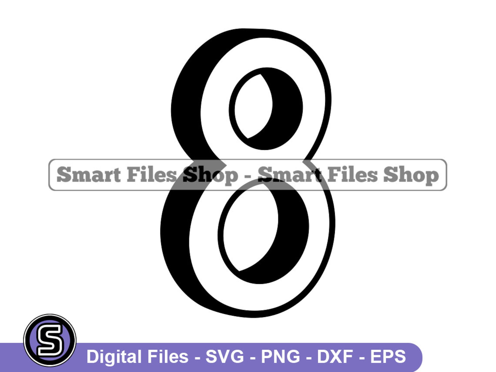 Número 8 en 3D svg número 8 svg 3D svg edad svg cumpleaños - Etsy España