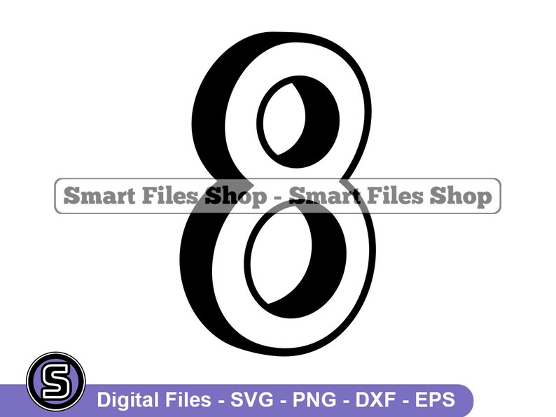 Number 8 in 3D Svg Number 8 Svg 3D Svg Age Svg Birthday - Etsy