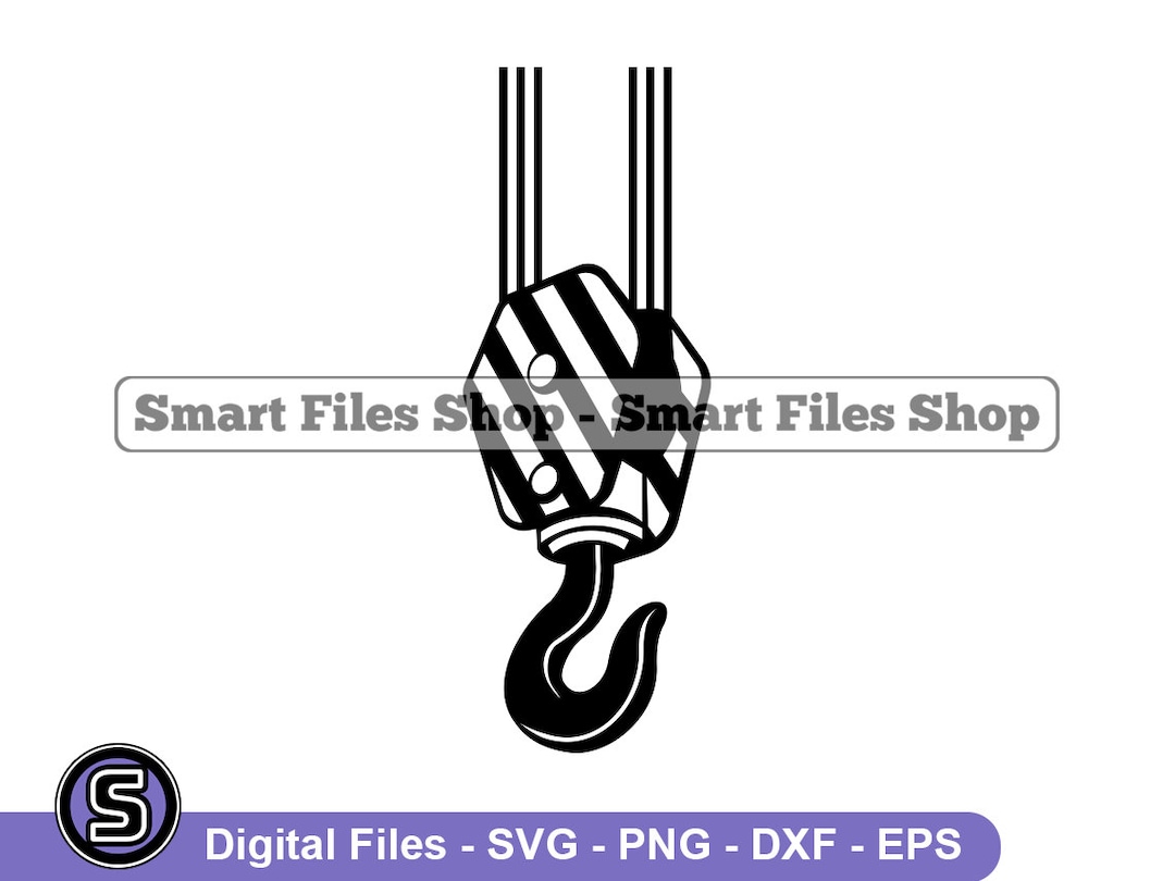 Crane Hook #4 Svg, Crane Hook Svg, Hook Svg, Construction Svg, Crane ...