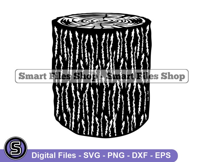 Wooden Log. Cut Files for Cricut. Clip Art Silhouette (eps, Svg, Pdf ...
