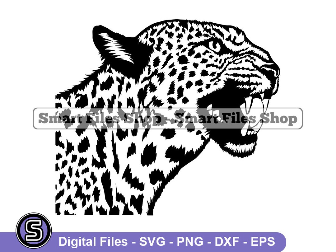 Roaring Leopard Svg, Leopard Svg, Leopard Mascot Svg, Leopard Dxf ...
