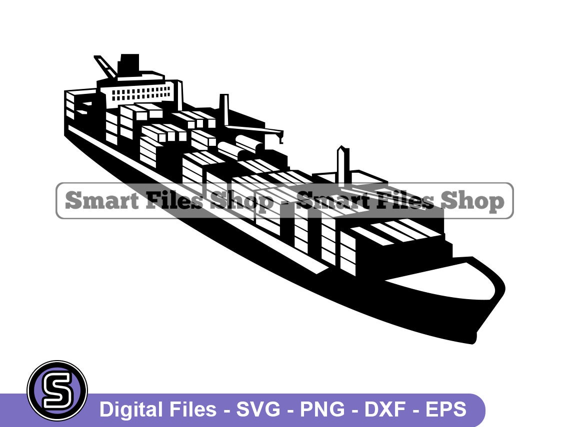 Container Ship 3 SVG Shipping Svg Ecommerce Svg Container | Etsy