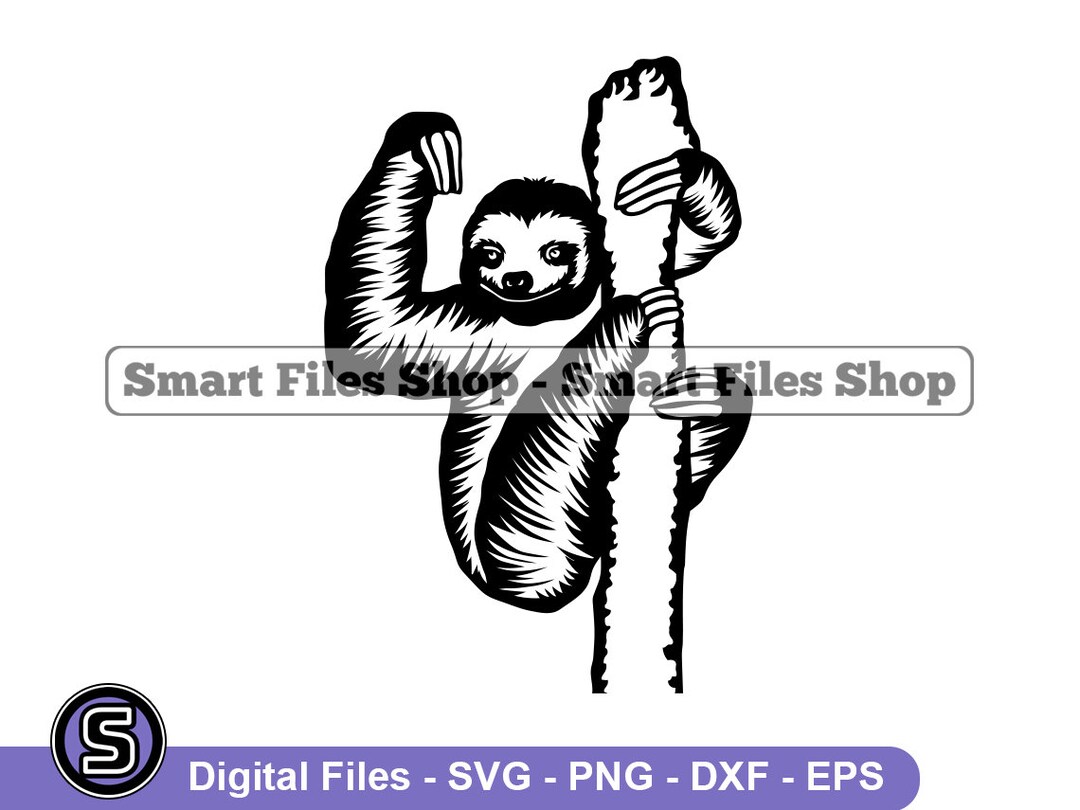 Sloth 2 Svg, Sloth Svg, Sloth Design Svg, Sloth Dxf, Sloth Png, Sloth ...