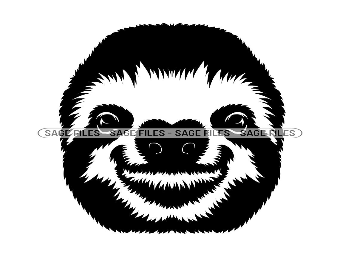 Sloth Mascot SVG Sloth Face SVG Sloth Head Svg Sloth Svg - Etsy