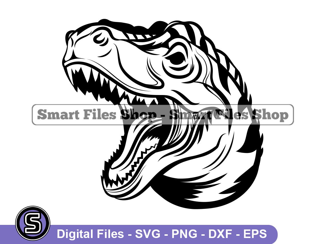 T-rex Mascot 7 Svg Roaring T-rex Svg T-rex Head Svg T-rex | Etsy