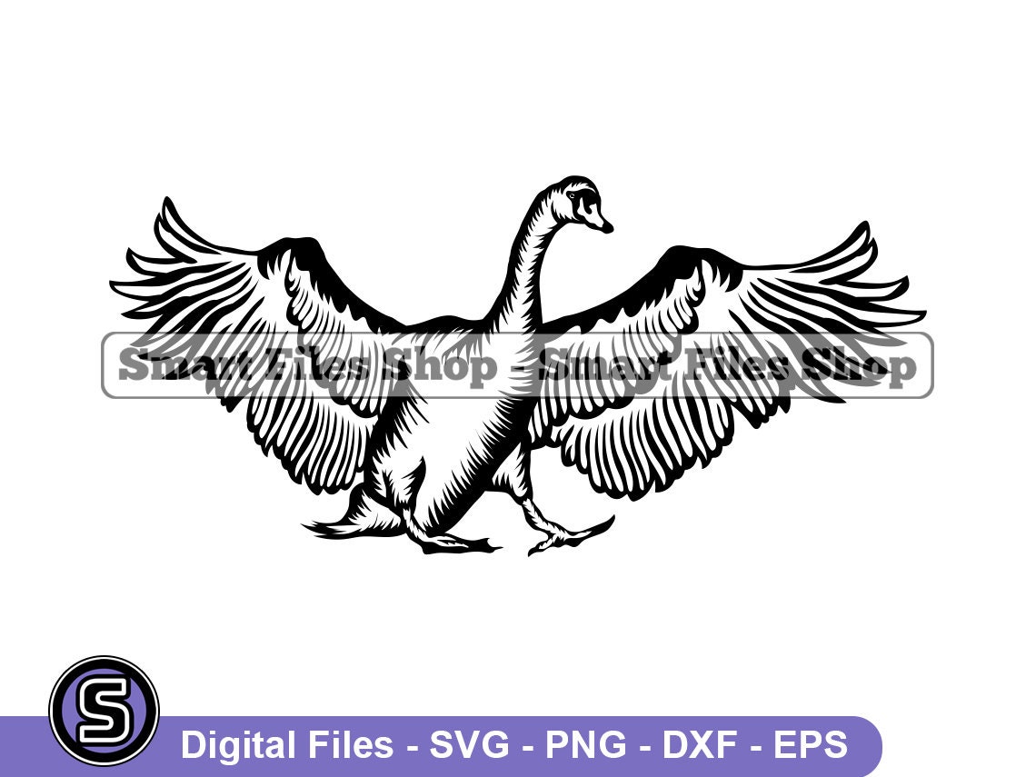 Swan 2 SVG Swan SVG Birds Svg Swan Dxf Swan Png Swan | Etsy