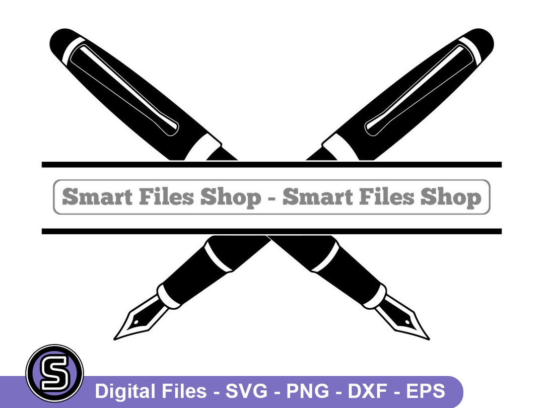 Pen Split Monogram SVG, Pen Svg, Pen Design, Pen Logo Svg, Pen Dxf, Pen ...