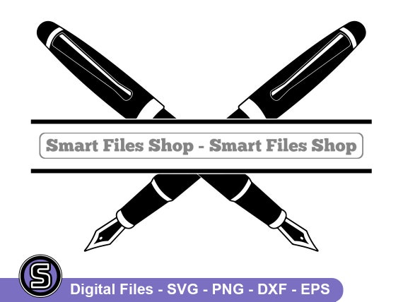 Pen Split Monogram SVG Pen Svg Pen Design Pen Logo Svg Pen | Etsy