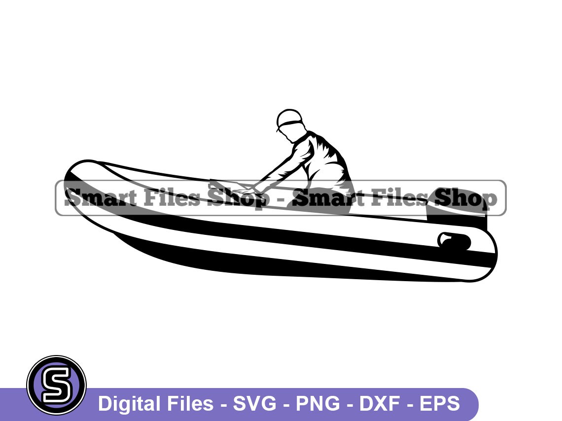 Motorised Dinghy 4 Svg Speed Boat Svg Racing Boat Svg | Etsy