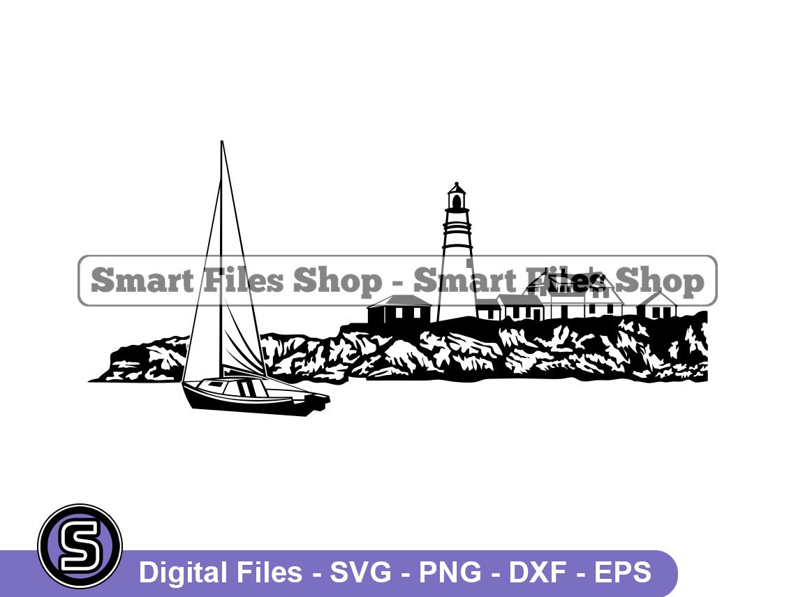 Nautical Svg Sailling Svg Coastal Town Svg Lighthouse Svg | Etsy