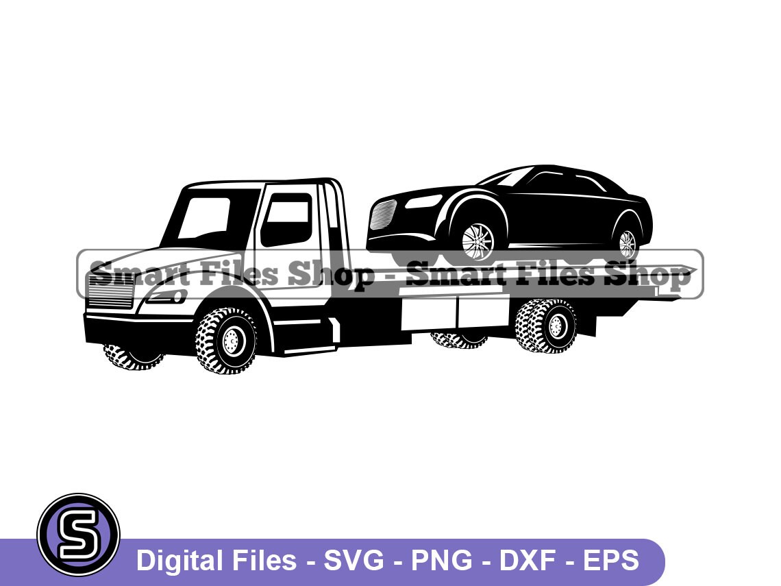 Tow Truck Svg, Towing Svg, Car Towing Svg, Tow Truck Cut Files, Tow ...