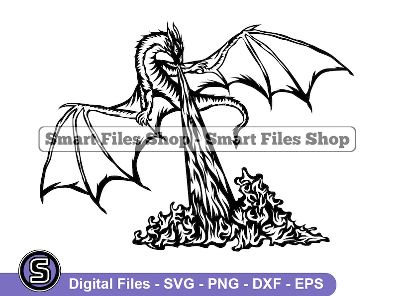 Fire Breathing Dragon SVG Fire Breathing Svg Fire Breathing - Etsy