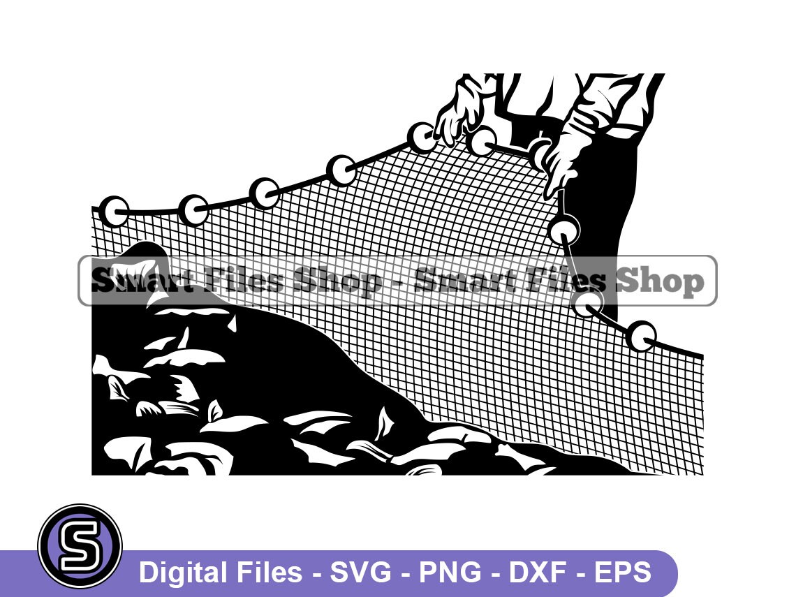 Fisherman Net Svg, Fisherman Svg, Fishing Net Svg, Catching Fish Svg ...
