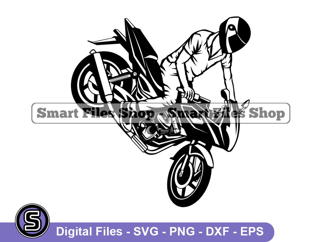 Motorcycle Reverse Pop A Wheelie Svg, Motorcycle Svg, Biking Svg ...
