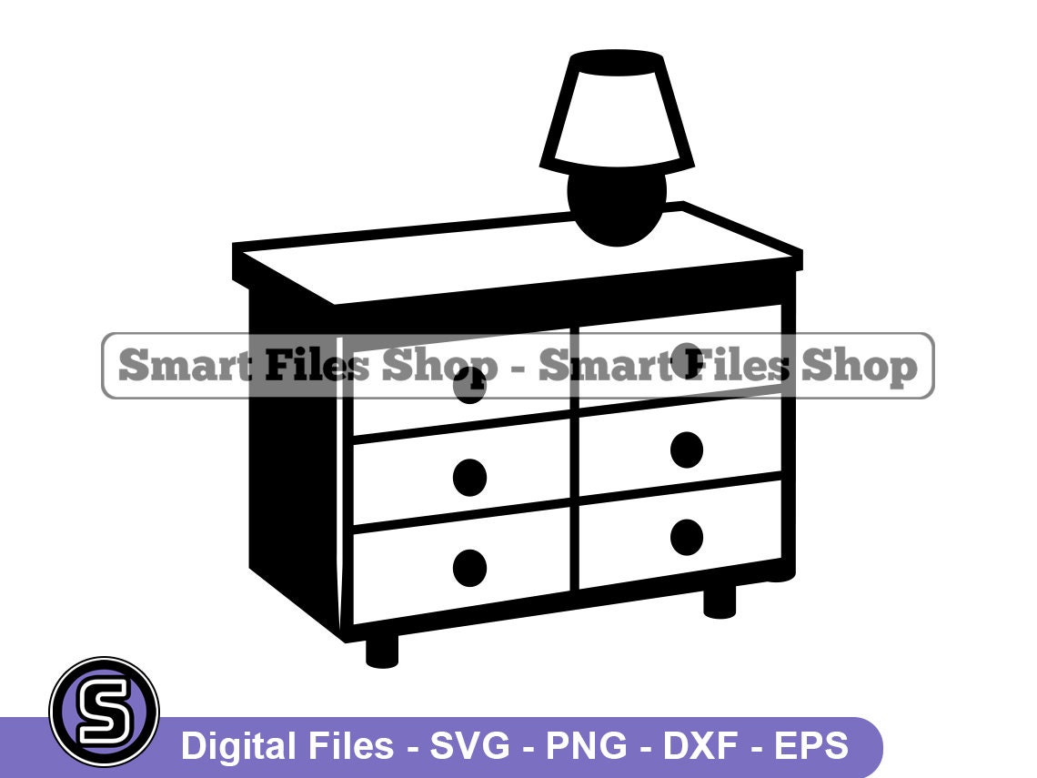 Dresser Svg, Night Lamp SVG, Bedroom Svg, Dresser Dxf, Dresser Png ...