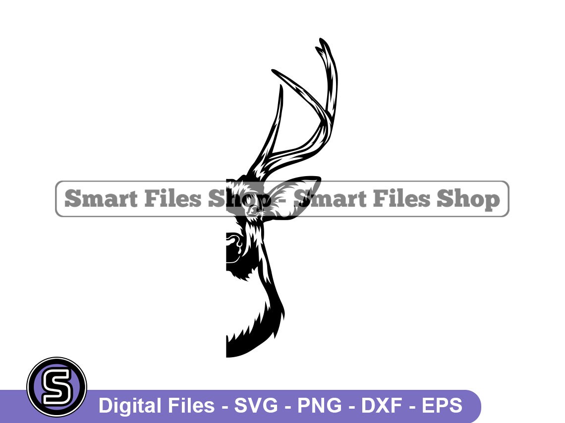 Hirsch Half Face Svg Hirsch Svg Hirsch Jagd Svg Hirsch - Etsy Schweiz